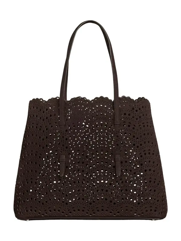 Alaïa Leather Mina Tote Bag With Perforated Detailing - Brown