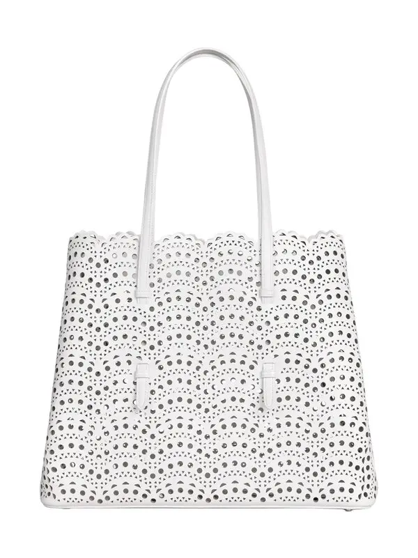 Alaïa Mina Vienne Leather Tote Bag - White