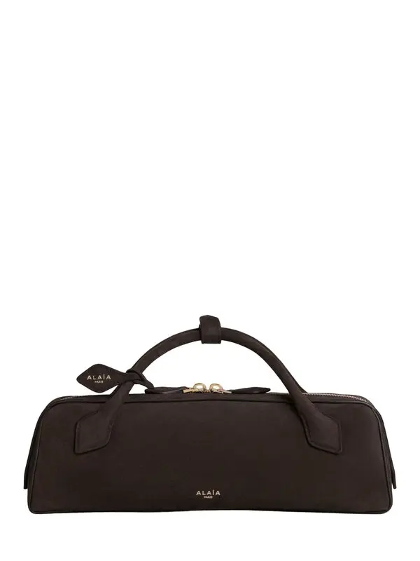 Alaïa Le Teckel Suede Clutch Bag - Brown