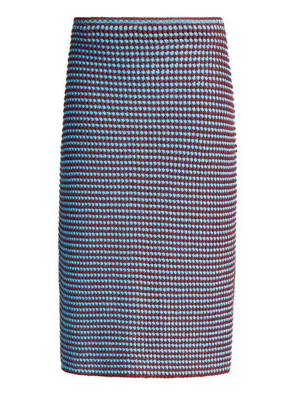 Alaïa Crochet Midi Skirt - Burgundy