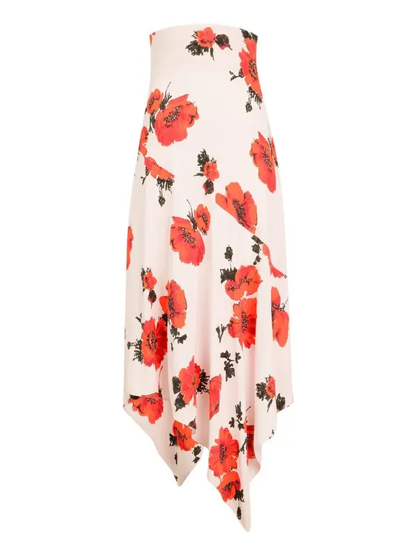Alaïa Jersey Floral Print Maxi Skirt - Pink
