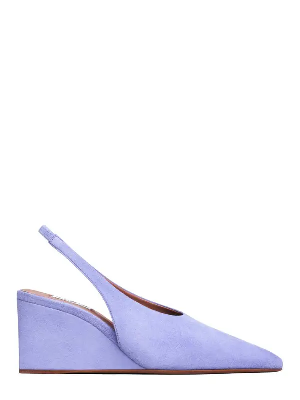 Alaïa Suede Slingback Wedge Pumps - Purple