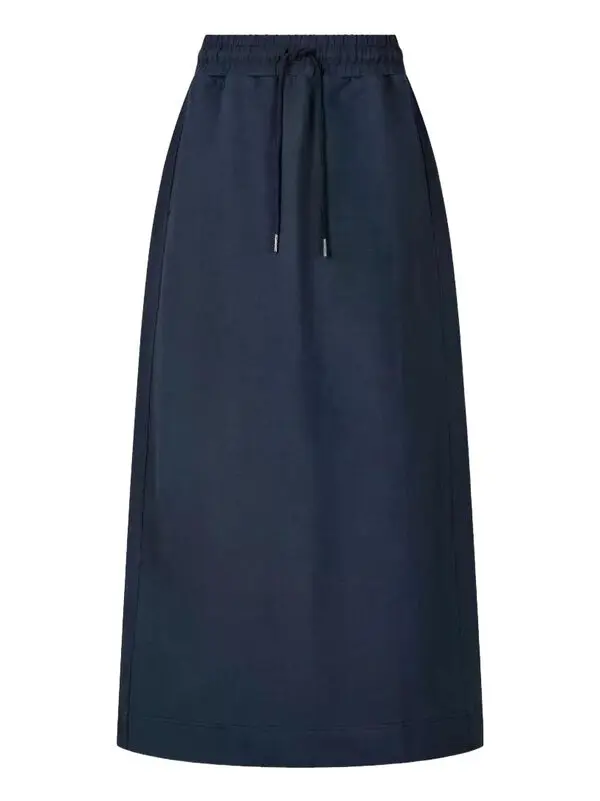STUDIO TOMBOY Drawstring Waist Rear Slit Skirt - Blue