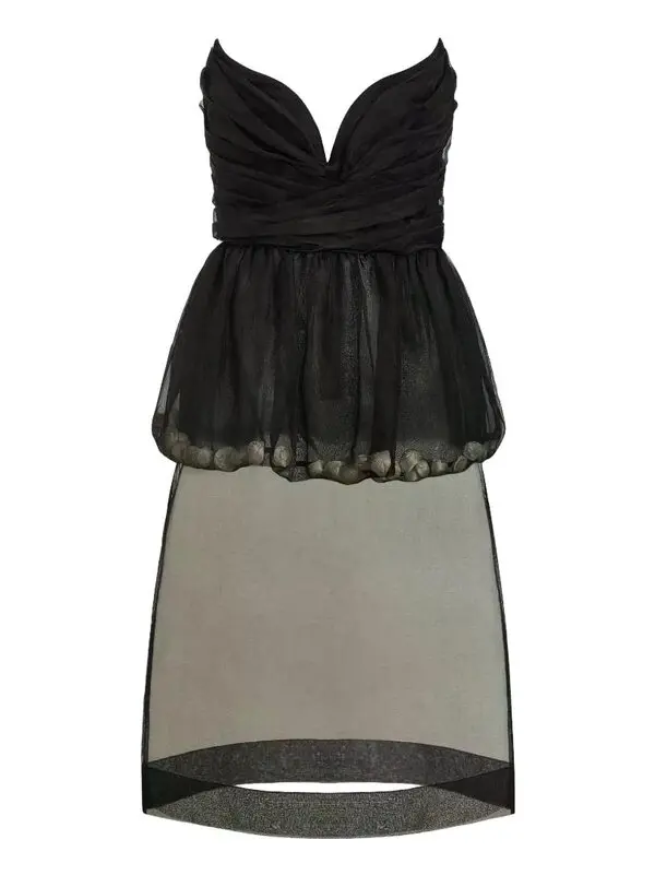 CONTESSA MILLS Mary Strapless Peplum Top - Black