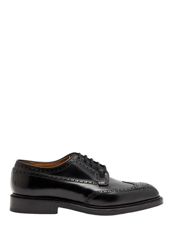 Church's Grafton Perforated Glossed Leather Derby Shoes - Black