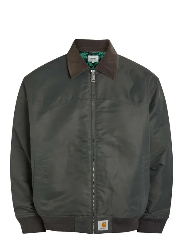 Carhartt Work In Progress Nylon-twill Bomber Jacket With Velvet Collar - Charcoal