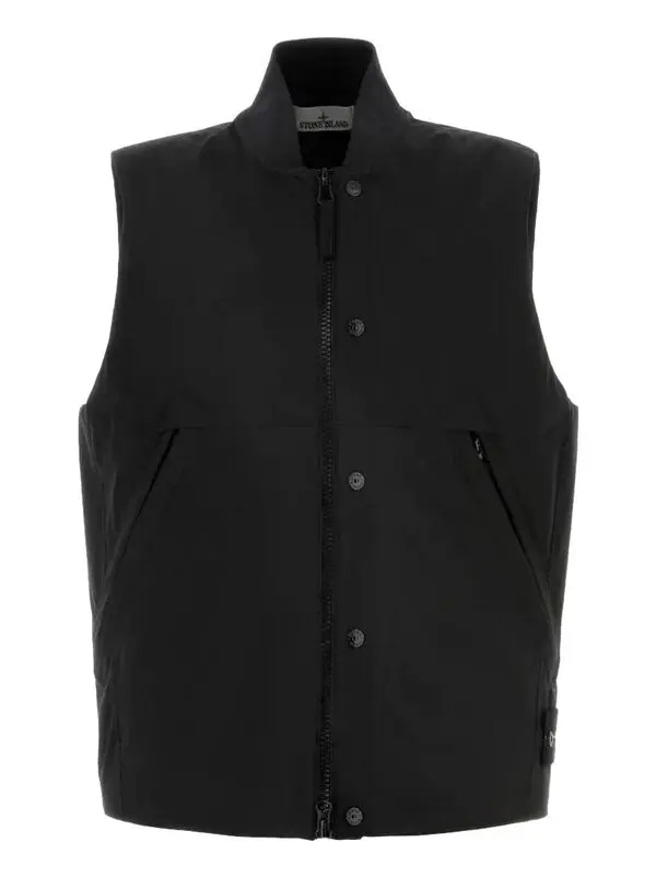 Stone Island Zip-up Gilet - Black