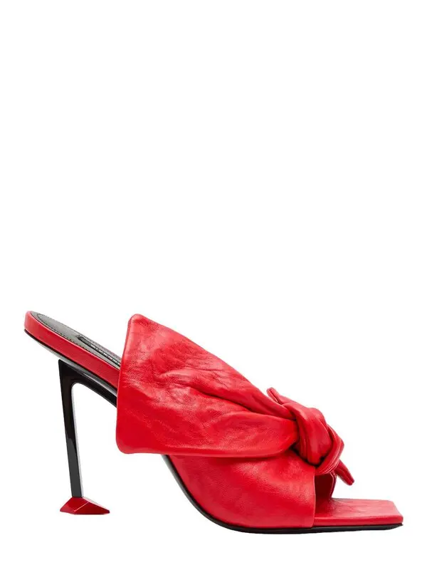 Givenchy Bow Leather Sandals - Red