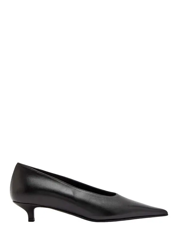 TOTEME Leather Pointed Toe Pumps - Black