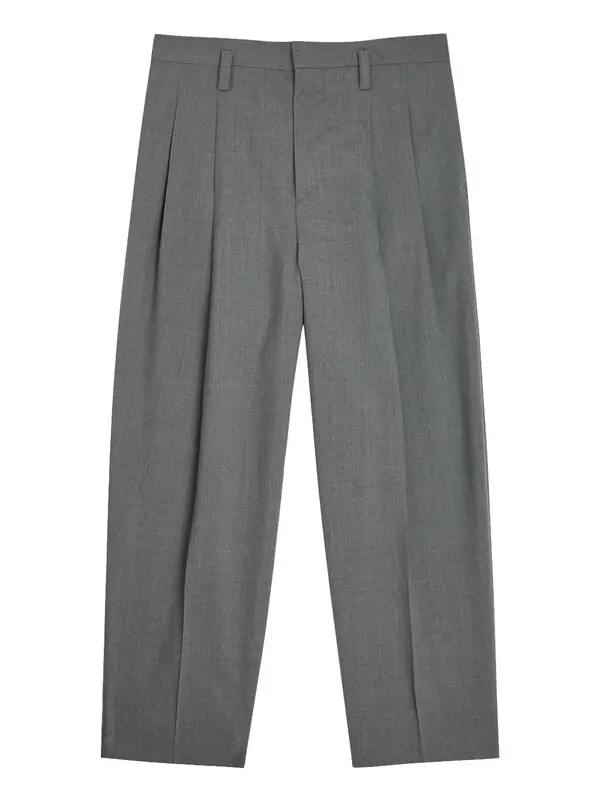 JIL SANDER Pleated Wool Trousers - Grey