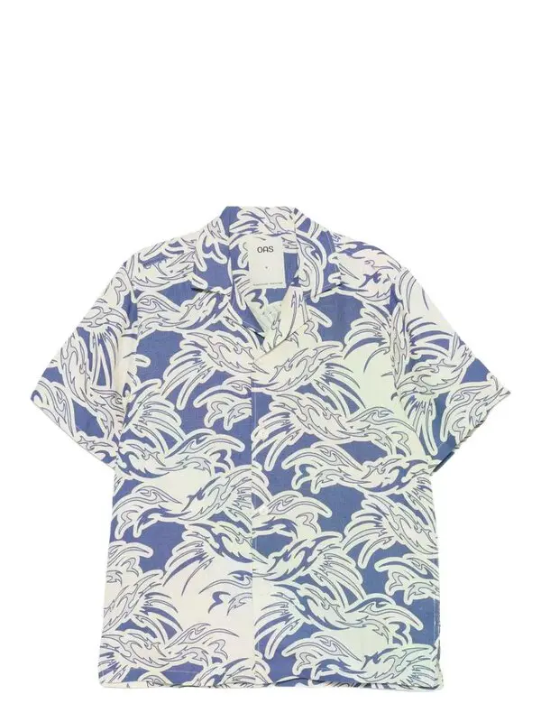 OAS Company Rogue Cuba Graphic-print Shirt - Blue
