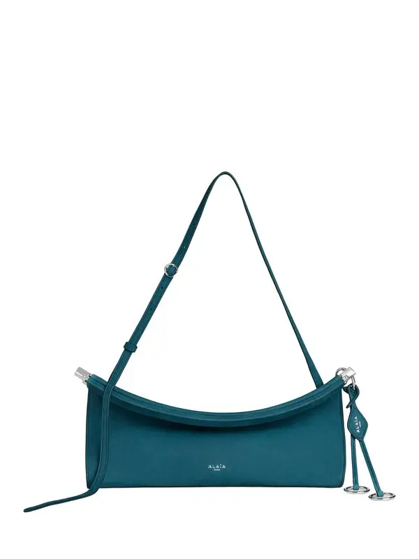 Alaïa Le Click East West Shoulder Bag In Nubuck - Grey