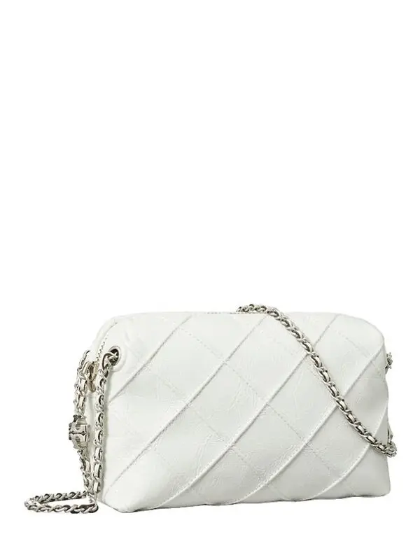 Tory Burch Fleming Soft Distressed Crossbody Bag - Blanc