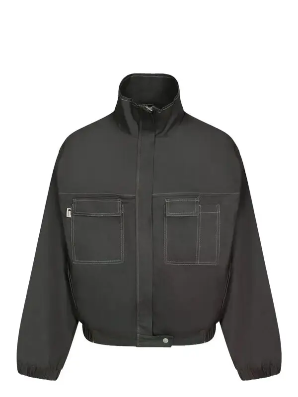 CARRER Contrast-stitch High-neck Jacket - Blue