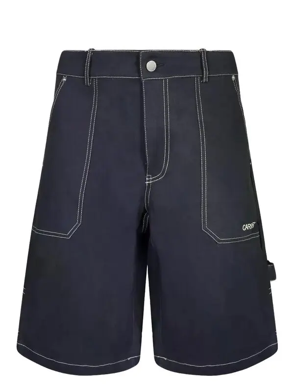 CARRER Contrast Stitch Carpenter Shorts - Blue