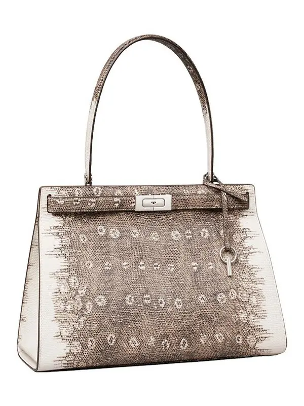 Tory Burch Classic Lee Radziwill Lizard-embossed Top Handle Bag - Multi