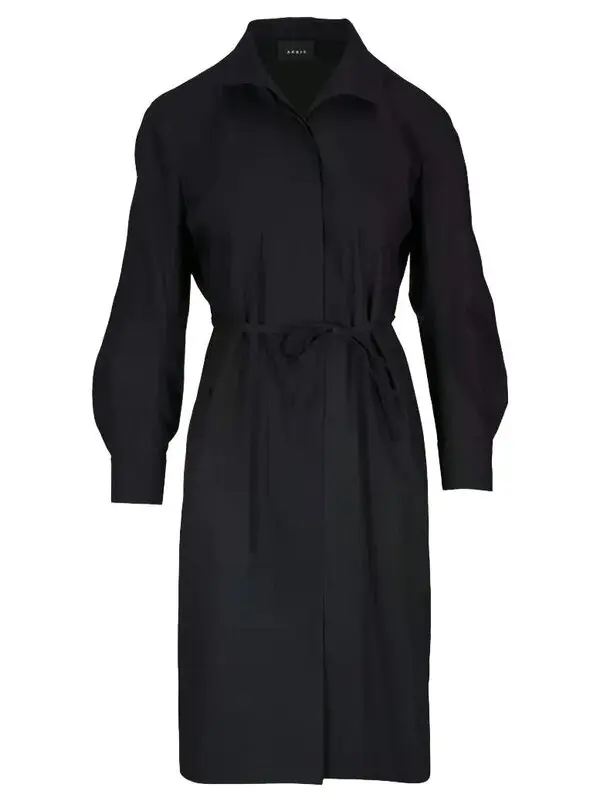 Akris Belted Cotton Gabardine Dress - Black