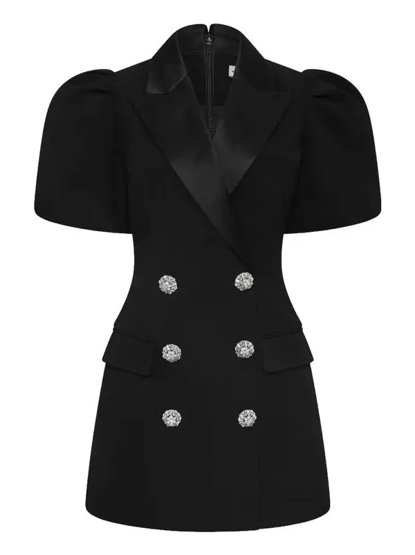 Rebecca Vallance Crystal-embellished Puff-sleeve Mini Dress - Black