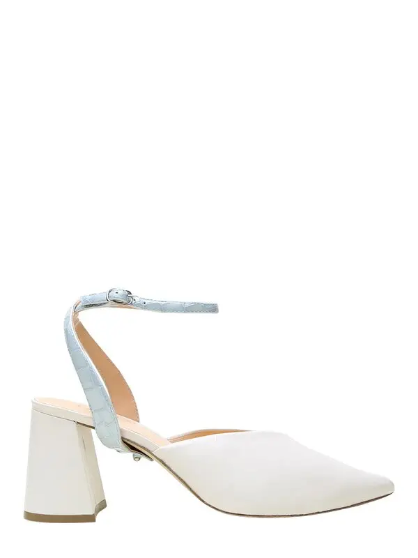 ALTERRE V Mule With Blue Viper Marilyn Strap - White/blue