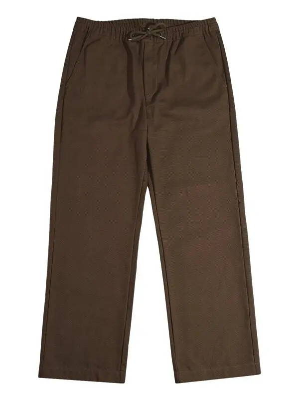 FAR AFIELD House Trouser In Cotton Panama Canvas - Brown