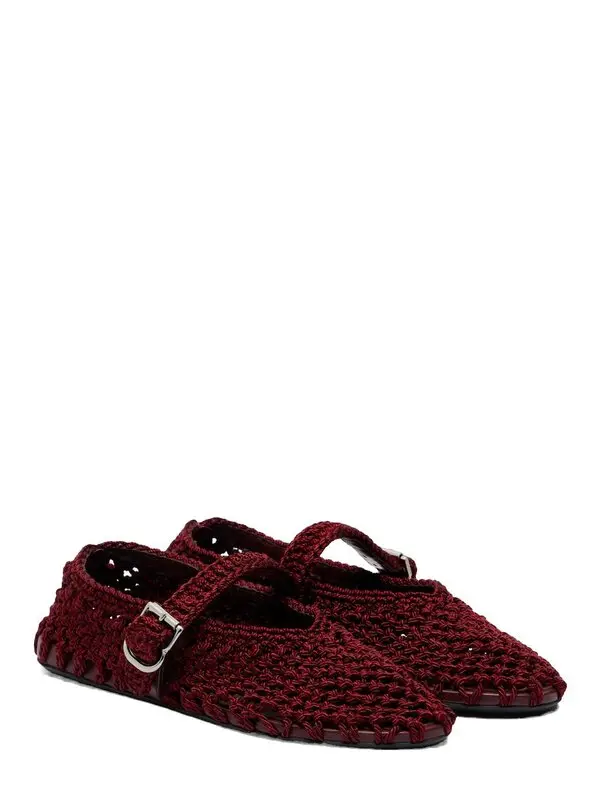 Alaïa Bordeaux Mary Jane Flats - Burgundy