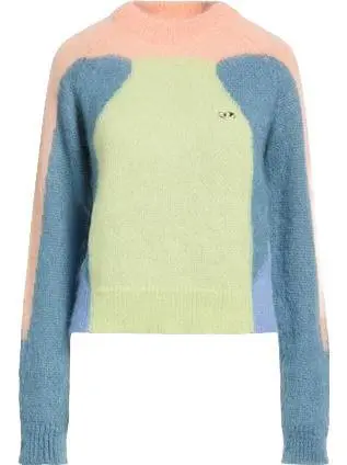 DIESEL® Mohair Wool Blend Intarsia Knit Sweater - Green