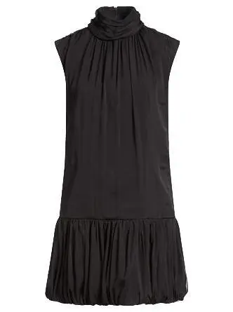 MSGM Mini Dress In Cotton And Silk - Black