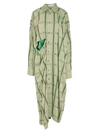 VIVIENNE WESTWOOD Checked Viscose Maxi Shirt Dress - Sage Green