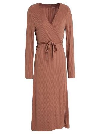 Majestic Filatures Midi Wrap Dress - Light Brown