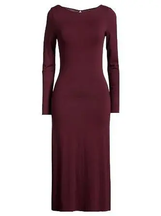 Majestic Filatures Midi Dress In Viscose And Elastane - Red