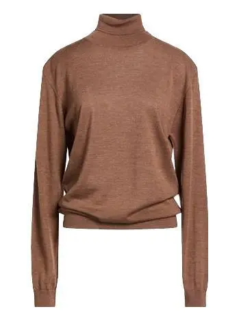 WOOL & CO Merino Wool Turtleneck - Brown