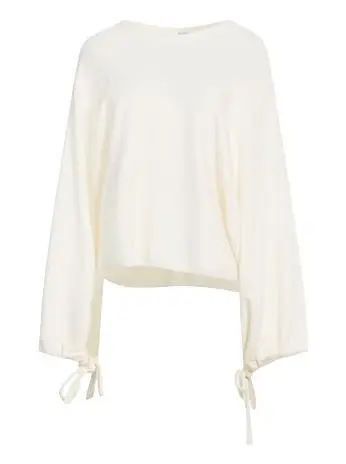 Max Mara Virgin Wool Sweater With Bell Sleeves - White