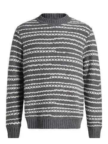 DANIELE FIESOLI Striped Merino Wool, Polyamide, And Cashmere Sweater - Grey