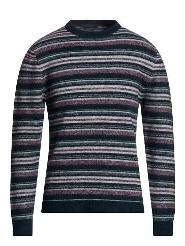 DANIELE FIESOLI Striped Crewneck Merino Wool Blend Sweater - Navy
