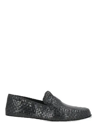 ZOLFO Woven Leather Loafers - Black