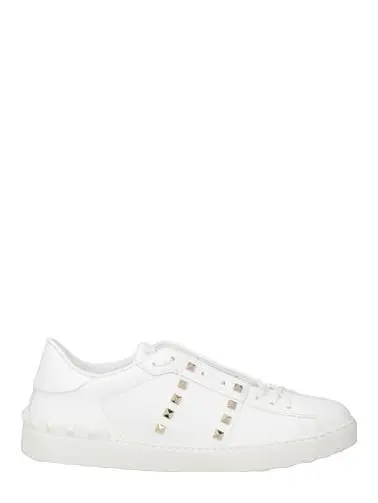 Valentino Garavani Leather Low-top Sneakers With Studs - White