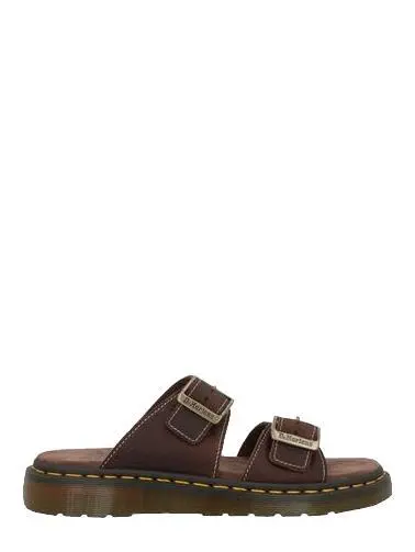 Dr. Martens Josef Grizzly Leather Sandals With Buckle Fastening - Brown