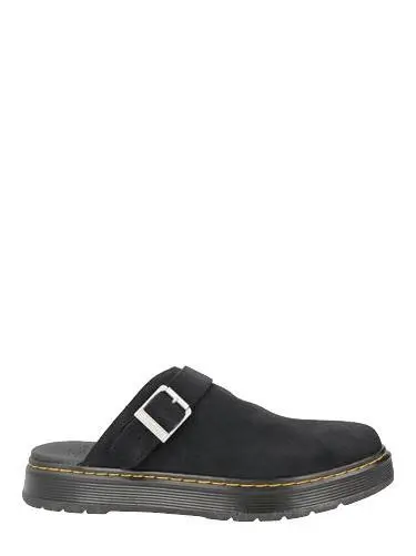 Dr. Martens Suede Clogs With Buckle Detail - Black