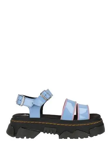 Dr. Martens Patent Leather Two-tone Sandals With Buckle Fastening - Blue