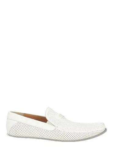 BALDININI Ivory Leather Perforated Loafers - White