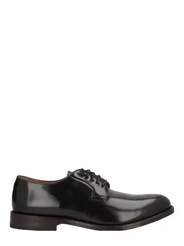 CALCE Lace-up Derby Shoes In Dark Leather - Brown