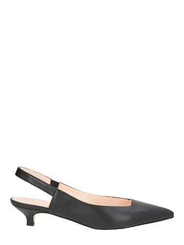 Fabiana Filippi Leather Slingback Pumps With Kitten Heel - Black