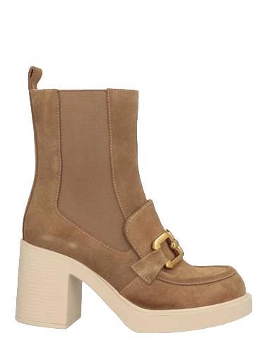 TOSCA BLU Suede Ankle Boots With Embellished Detailing - Camel