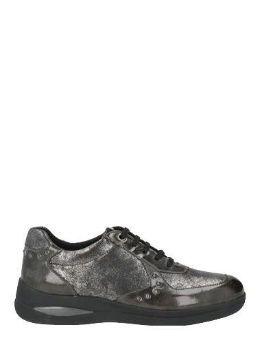 STONEFLY Leather And Textile Low-top Sneakers With Stud Embellishments - Charcoal