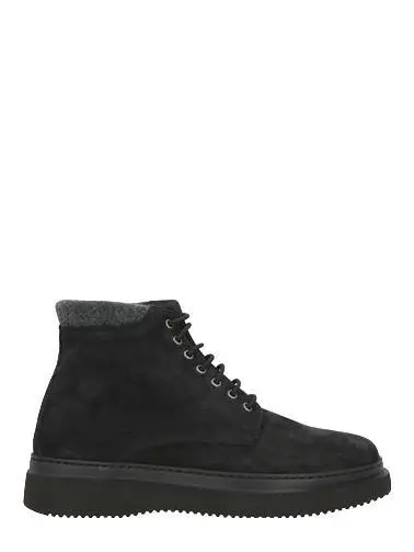 BALDININI Suede And Flannel Lace-up Ankle Boots - Black