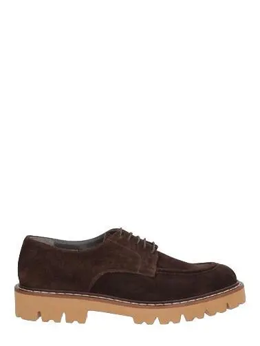 POLLINI Dark Leather Lace-up Shoes - Brown