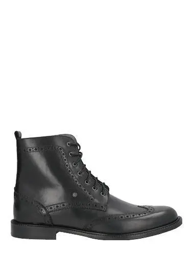 POLLINI Calfskin Lace-up Ankle Boots - Black