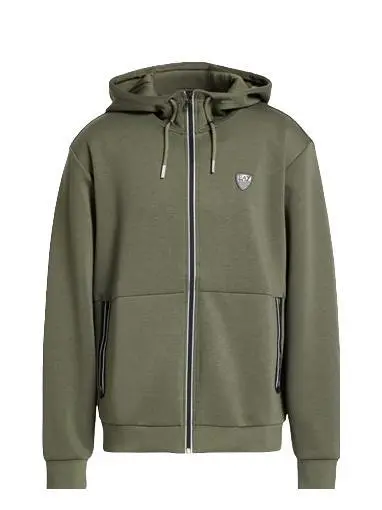 EA7 Sweatshirt With Hood And Zip Closure - Green