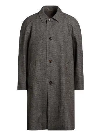 MOORER Virgin Wool Houndstooth Overcoat - Brown
