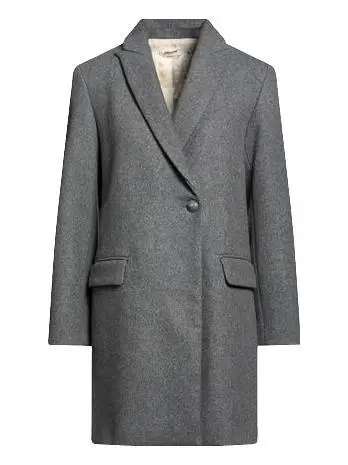 Zadig&Voltaire Wool Blend Coat With Notched Lapel - Grey